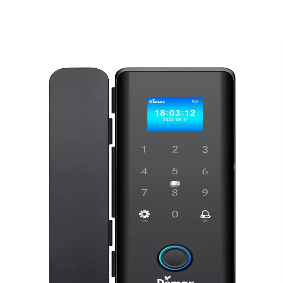 Khóa vân tay cửa kính cường lực Demax SL800 G Black App Wifi của tiêu ...